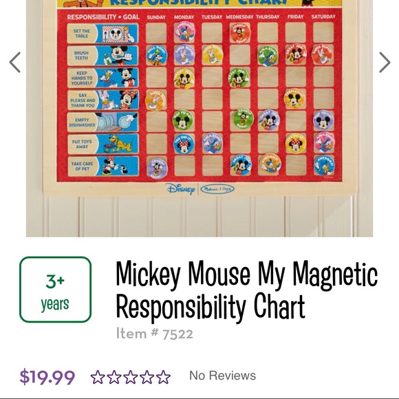 Melissa & Doug | Toys | Melissa Doug Magnetic Disney Chore Chart | Poshmark